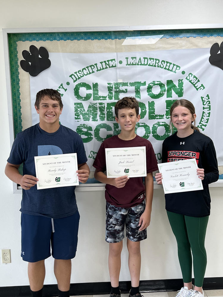September Students of the Month | Clifton Middle School