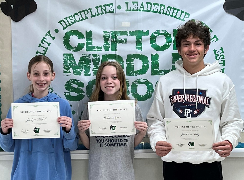 Students of the Month for March | Clifton Middle School