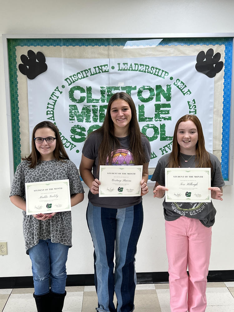 January Students of the Month | Clifton Middle School